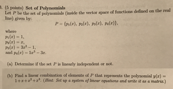 Solved Set of Polynomials: Let P be the set of polynomials | Chegg.com