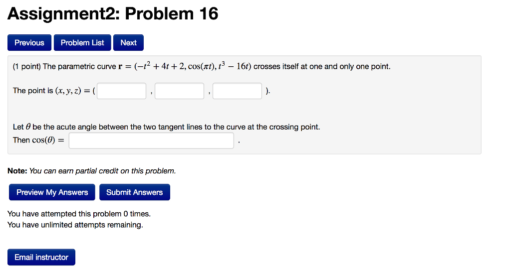 Solved The parametric curve r = (-t^2 + 4t + 2, cos(pi t), | Chegg.com