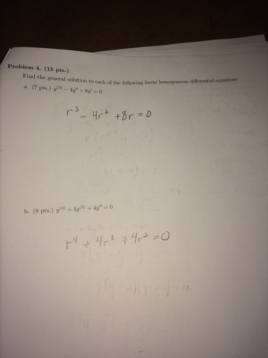 Solved Find the general solution to each of the following | Chegg.com