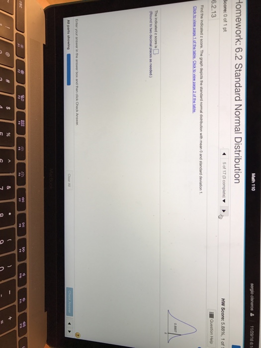 Solved Math 110 Homework: 6.2 Standard Normal Distribution | Chegg.com