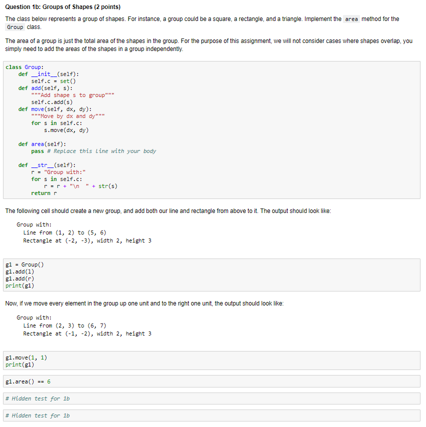 Solved Question 1a: Extending Geometric Shapes (2 points) | Chegg.com