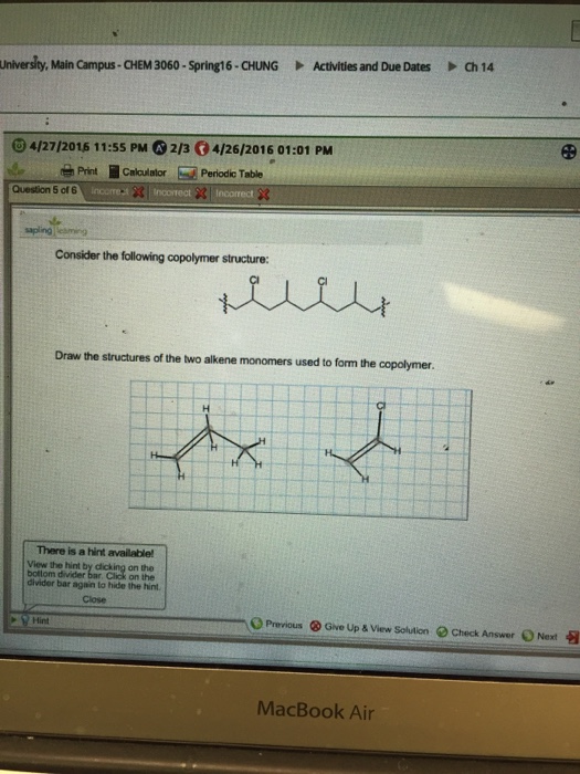 Solved Consider the following copolymer structure: Draw the | Chegg.com