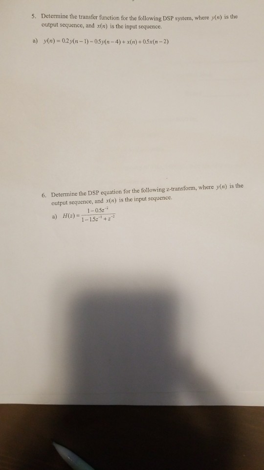 Solved Determine the transfer function for the following DSP | Chegg.com