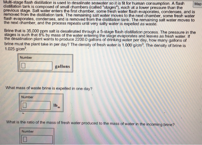 Solved Multi-stage flash distillation is used to desalinate | Chegg.com