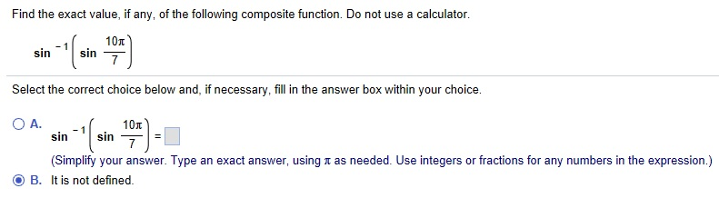 Solved Find the exact value, if any, of the following | Chegg.com