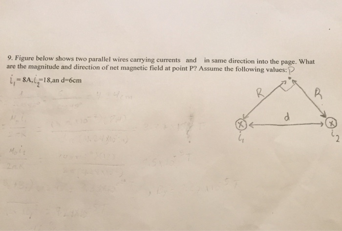 Solved Figure below shows two parallel wires carrying | Chegg.com