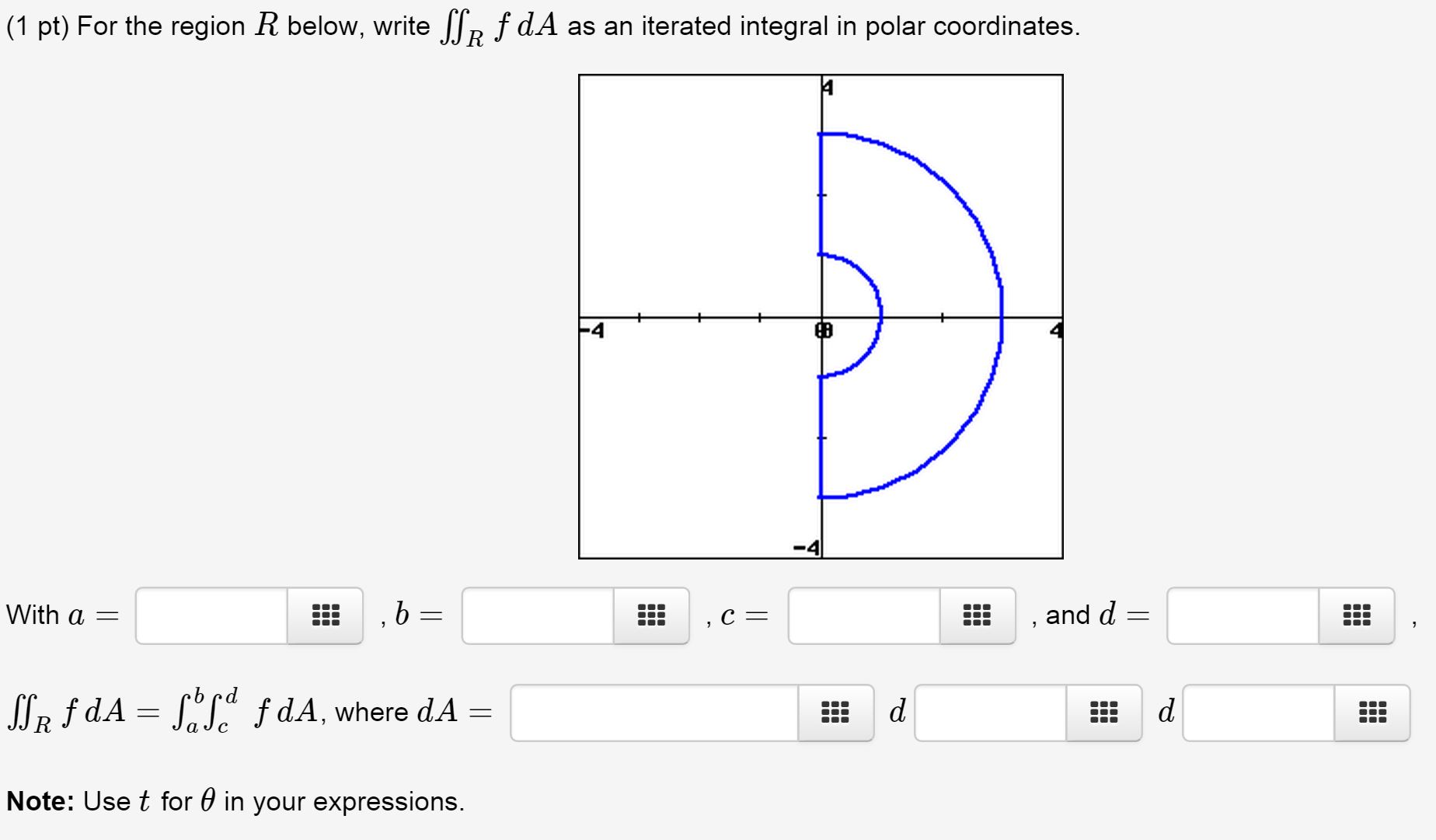Solved (1 pt) A volcano fills the volume between the graphs | Chegg.com