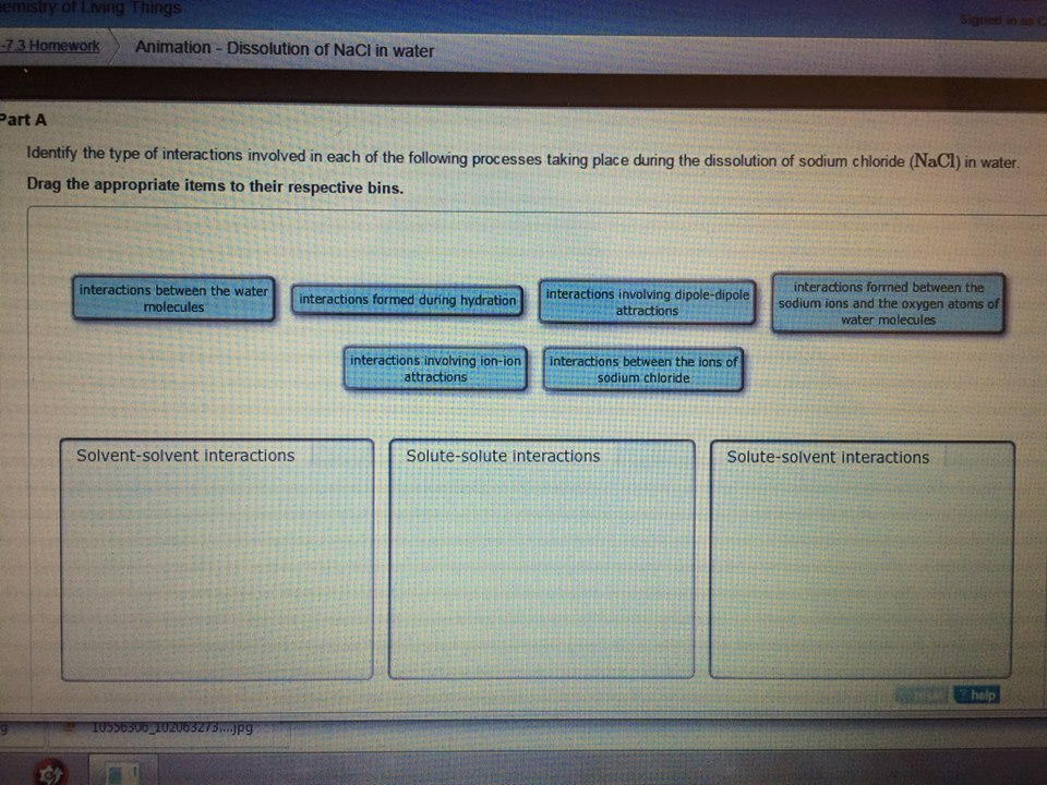 Solved Identify the type of interactions involved in each of | Chegg.com