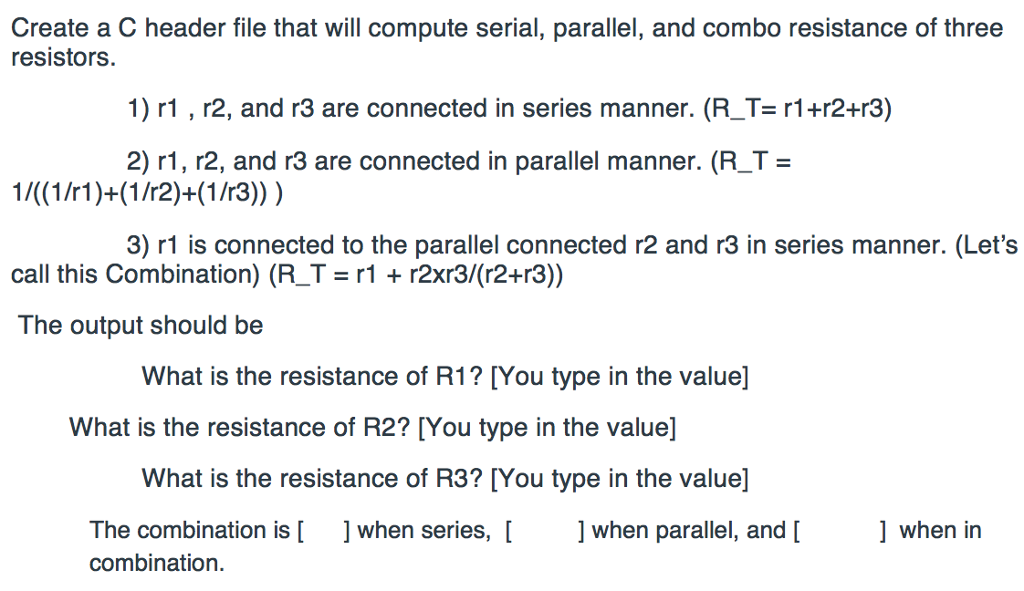 Solved Create a C header file that will compute serial, | Chegg.com