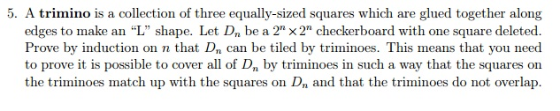 Solved A trimino is a collection of three equally-sized | Chegg.com