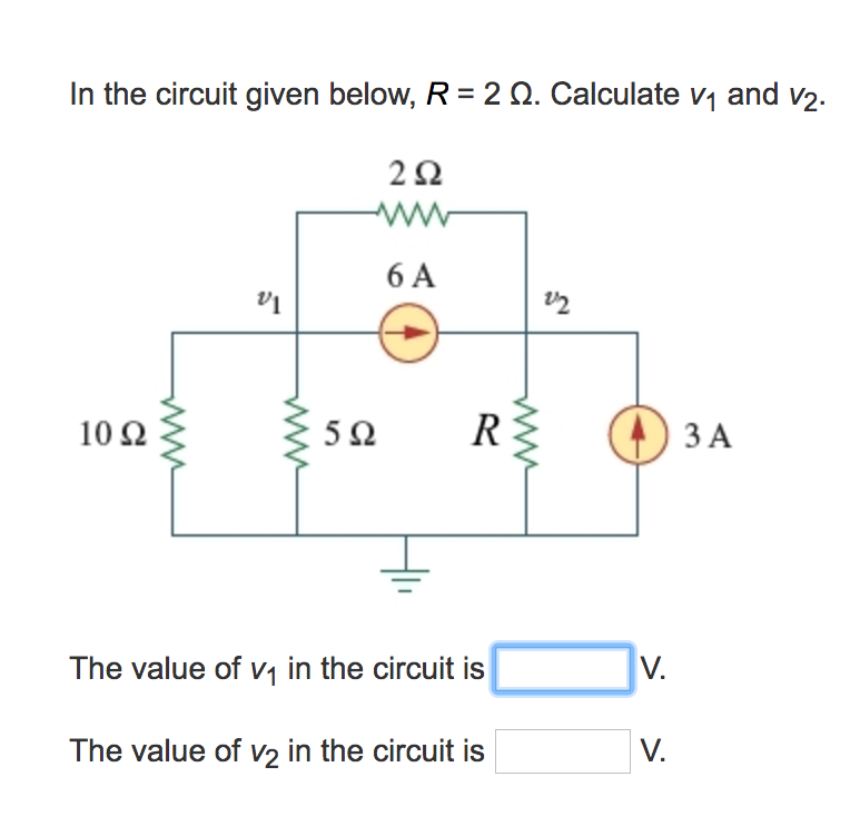 Solved In the circuit given below, R = 2 Ohm. Calculate v_1 | Chegg.com