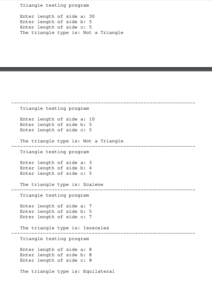 Solved HOMEWORK #8-Triangle Classification Based upon the | Chegg.com
