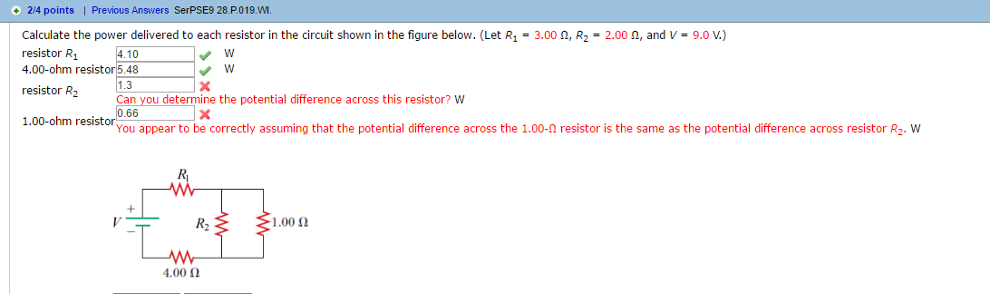 Solved 2/4 points Previous Answers SerPSE9 28. P 019. WI | Chegg.com