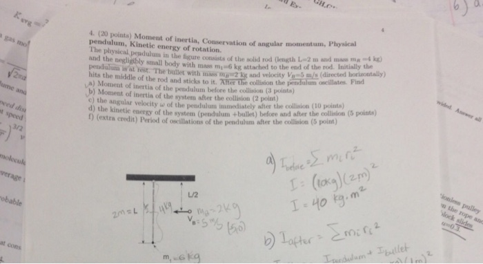 Solved Moment Of Inertia Conservation Of Angular Momentum