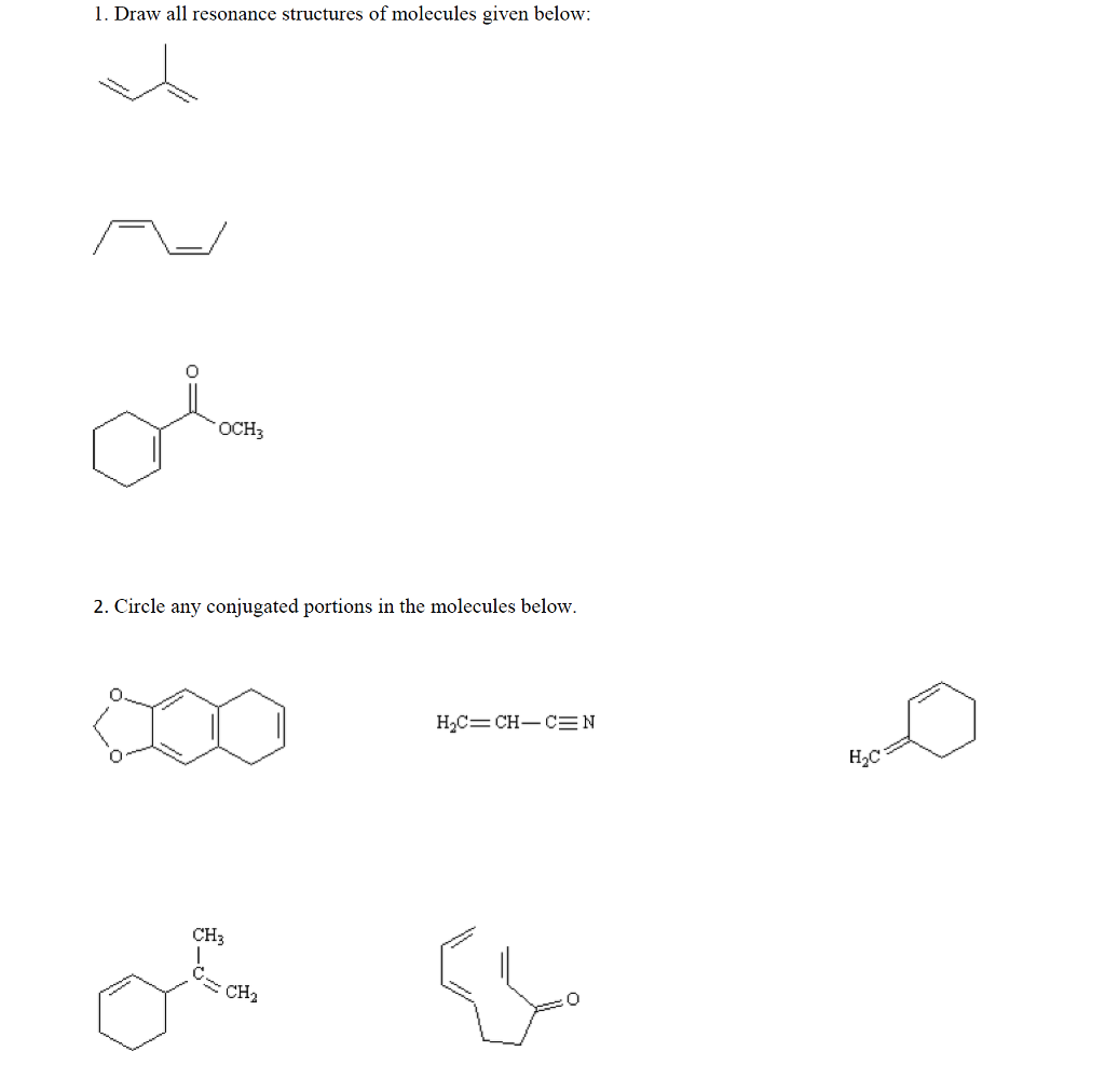 Solved Draw all resonance structures of molecules given | Chegg.com