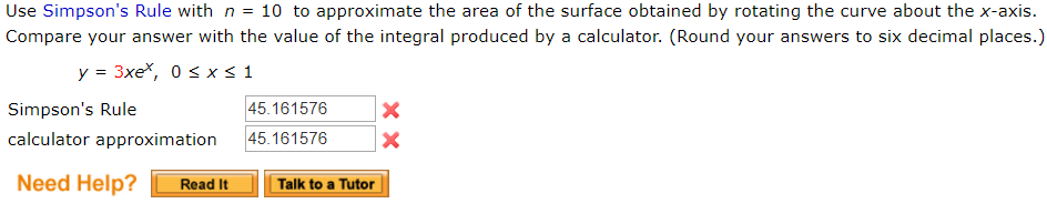 Solved Use Simpson's Rule with n = 10 to approximate the | Chegg.com