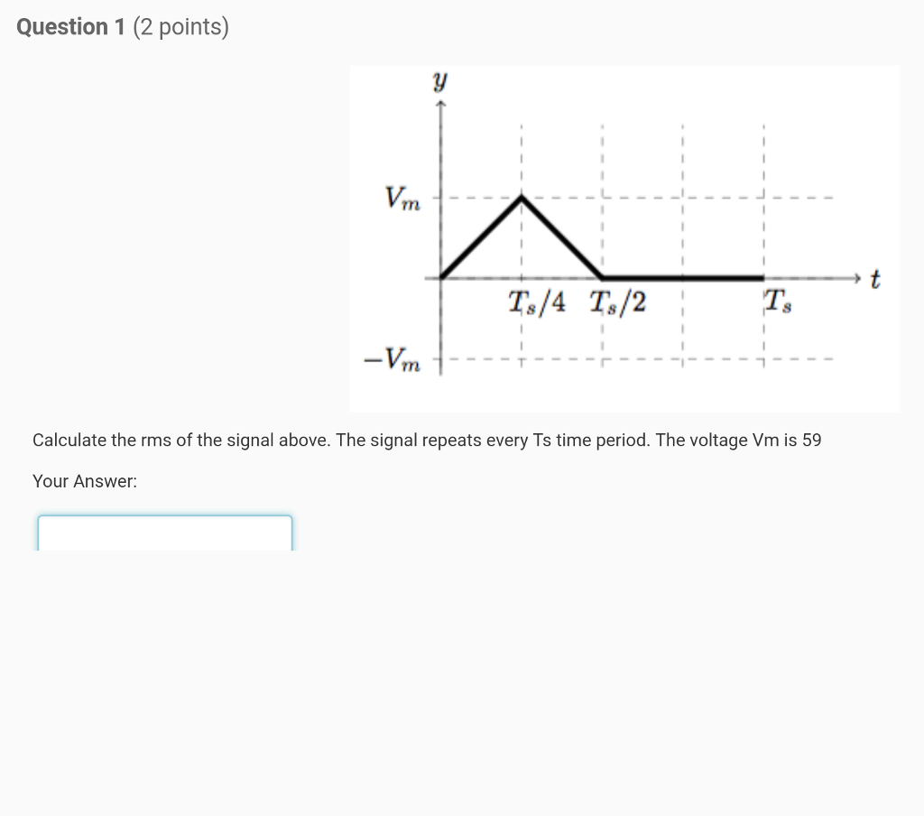 Solved Calculate the rms of the signal above. The signal | Chegg.com