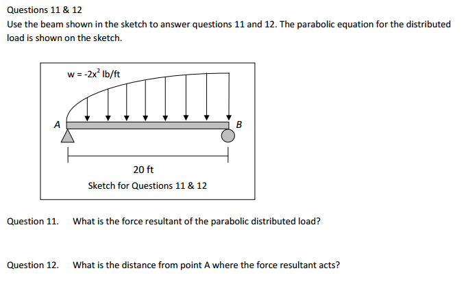 Solved Use the beam shown in the sketch to answer questions | Chegg.com