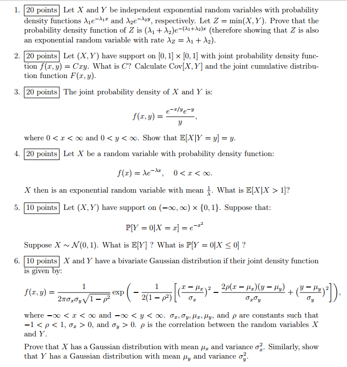 Solved Let X And Y Be Independent Exponential Random