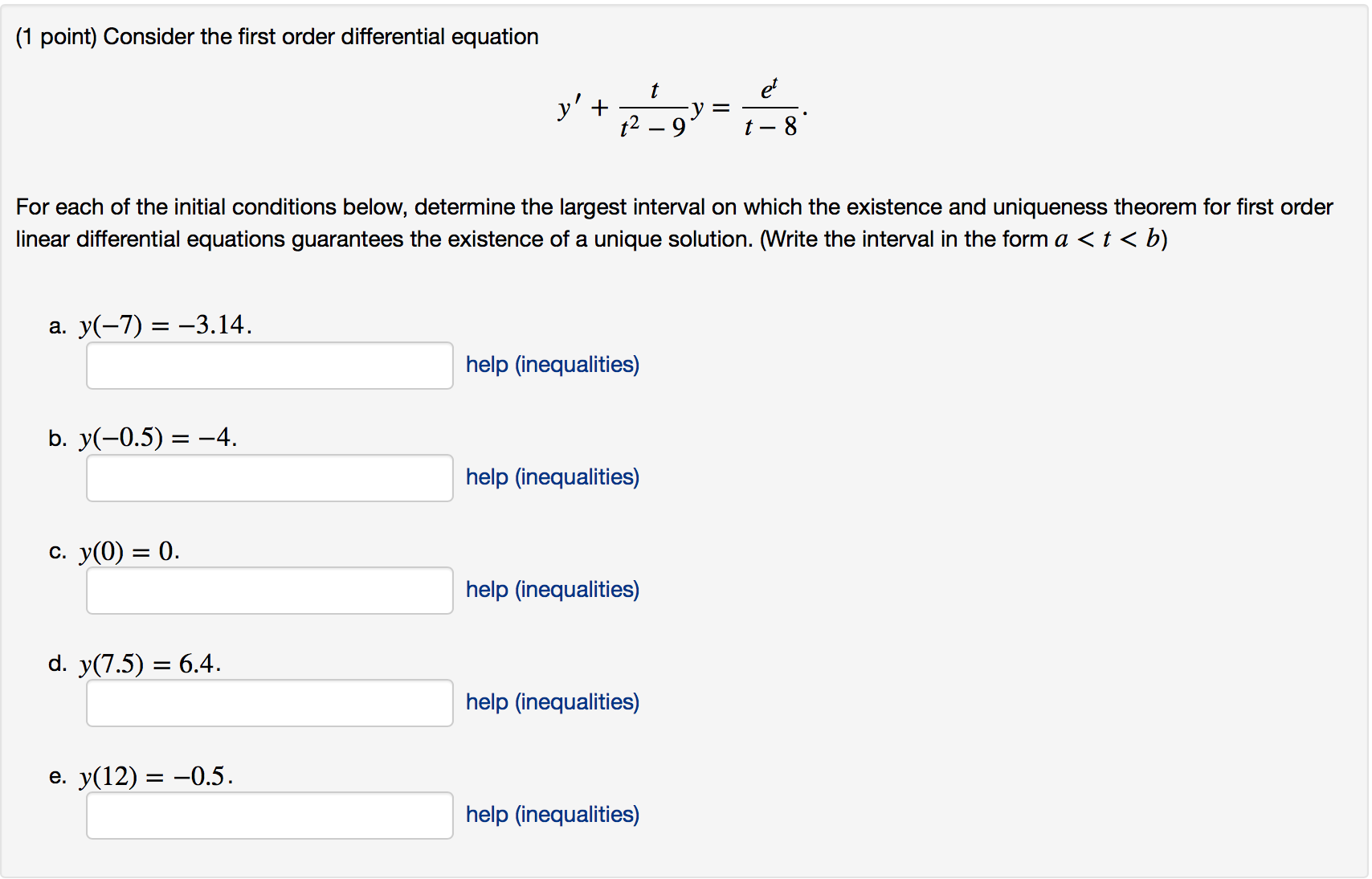 Solved Consider the first order differential equation y' + | Chegg.com