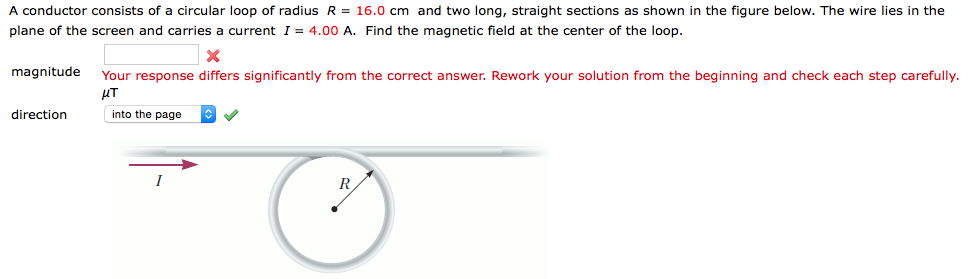 Solved A conductor consists of a circular loop of radius R = | Chegg.com