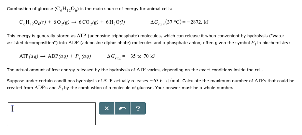 Solved Combustion of glucose (CH120,) is the main source of | Chegg.com