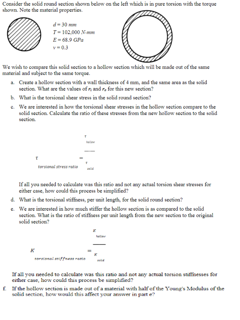 Solved Consider the solid round section shown below on the | Chegg.com