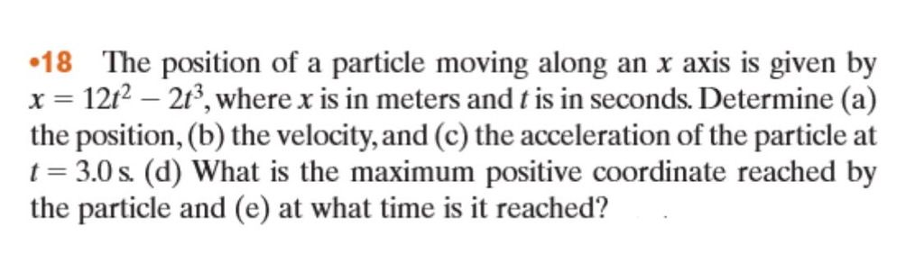 Solved The position of a particle moving along an x axis is | Chegg.com