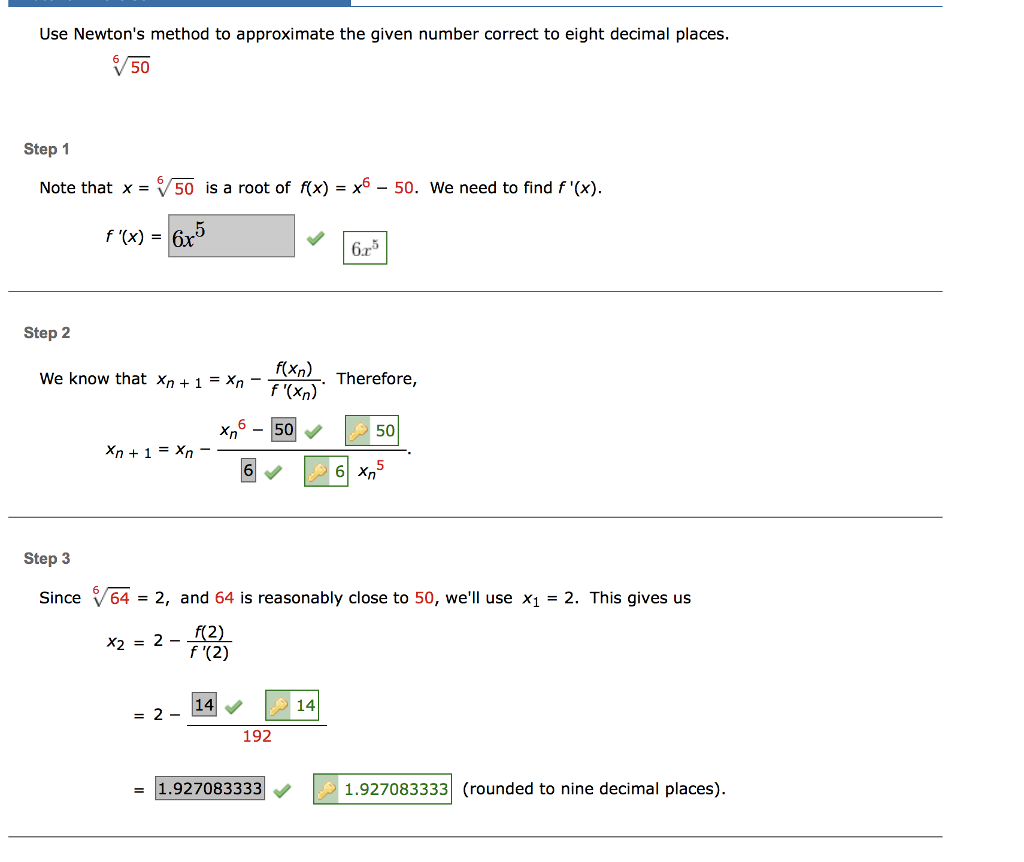 Solved Use Newton's method to approximate the given number | Chegg.com