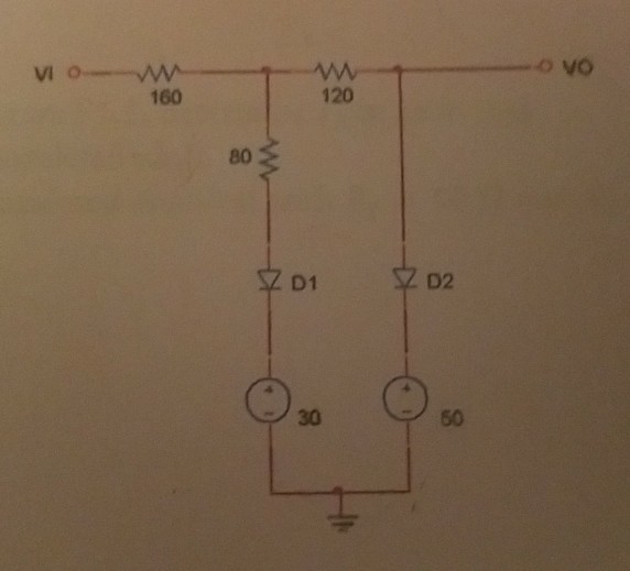 Solved In this circuit, Vi is a linear ramp rising from 0V | Chegg.com