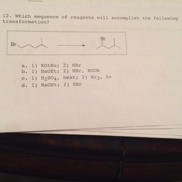 Solved Which sequence of reagents will accomplish the | Chegg.com