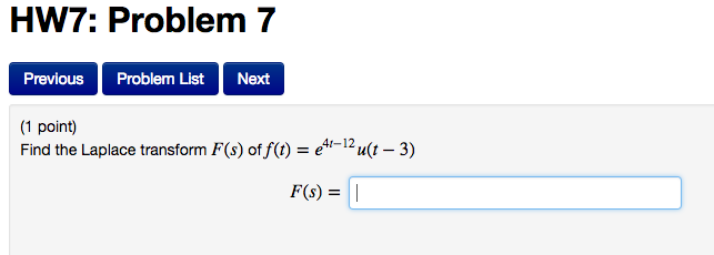 Solved HW7: Problem 7 Previous Problem List Next Find the | Chegg.com