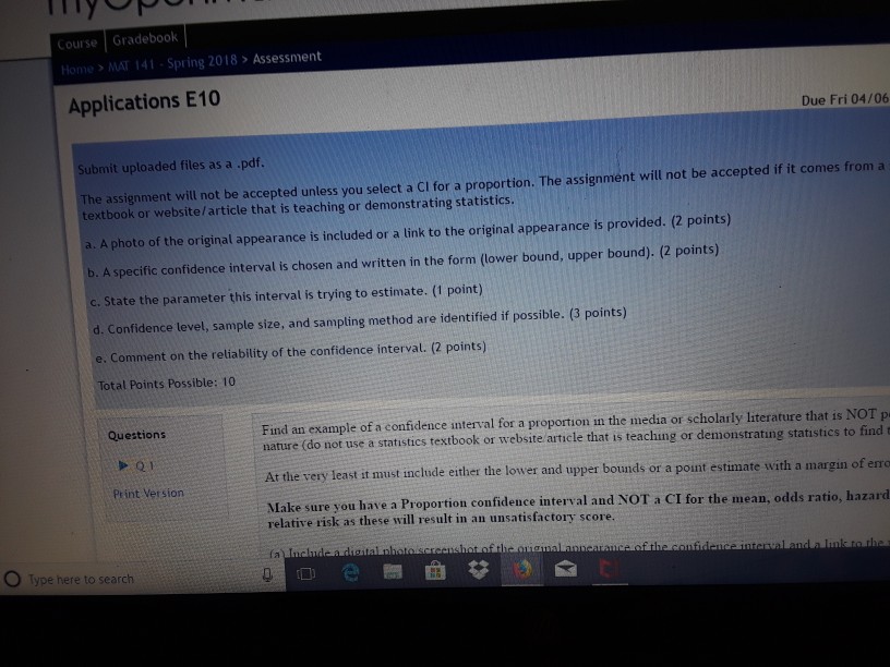 Solved Course Gradebook Home > MAT 141-Spring 2018 > | Chegg.com