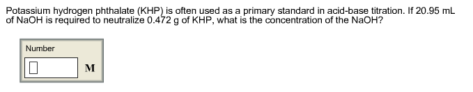 Solved Potassium hydrogen phthalate (KHP) is often used as a | Chegg.com