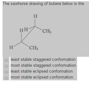 Solved The sawhorse drawing of butane below is the Picture | Chegg.com