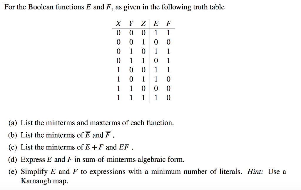 Solved For The Boolean Functions E And F As Given In The 7219