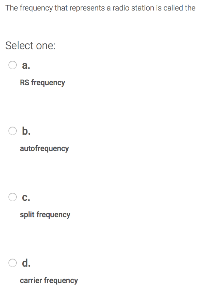 Solved The frequency that represents a radio station is | Chegg.com