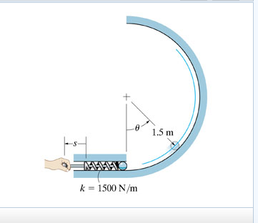 Solved When s = 0, the spring on the firing mechanism is | Chegg.com