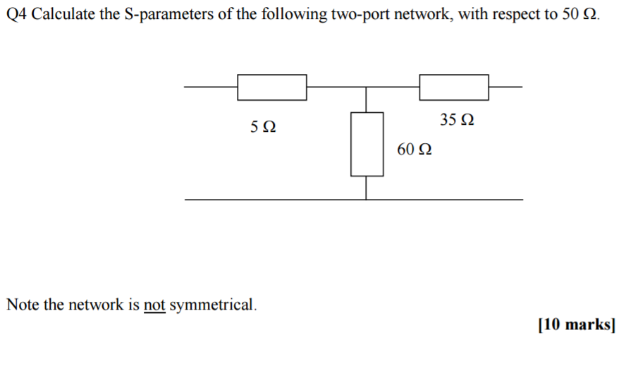 Solved Calculate the S-parameters of the following two-port | Chegg.com
