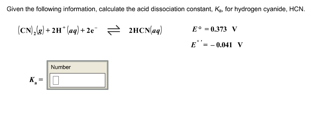 Solved Given the following information, calculate the acid | Chegg.com