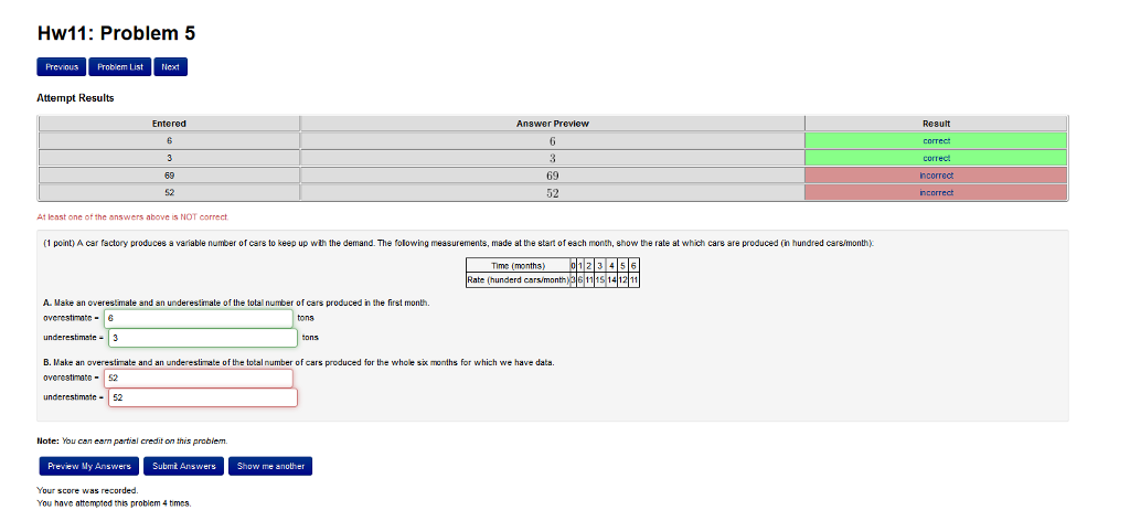 Solved Hw11: Problem 5 Problem List Attempt Results Entered | Chegg.com