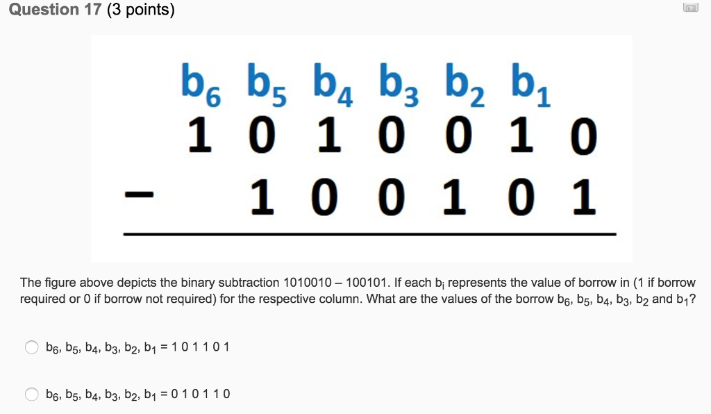 Solved Question 15 points) When performing subtraction by | Chegg.com