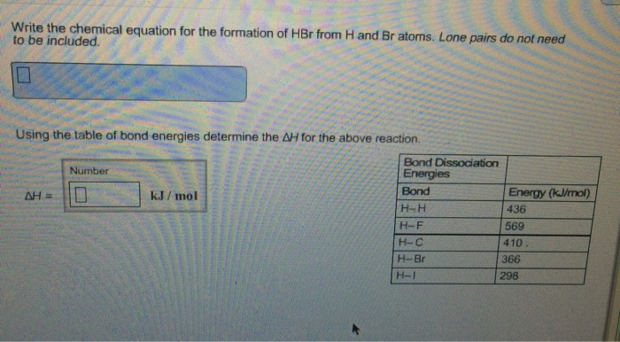 Solved Write the chemical equation for the formation of HBr | Chegg.com
