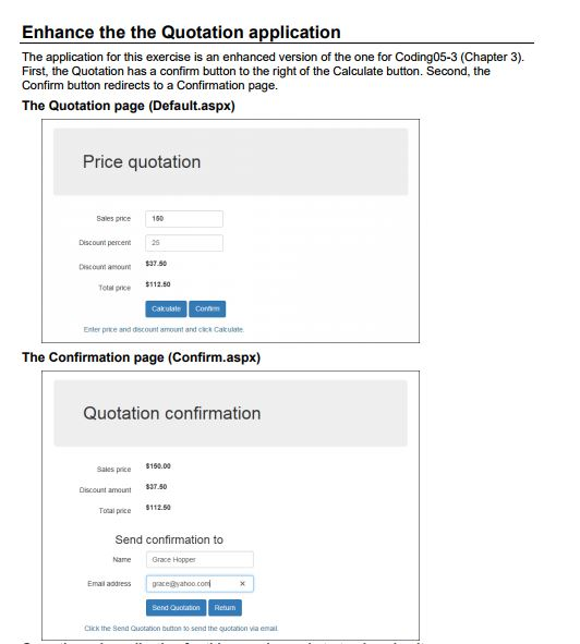 Solved Enhance the the Quotation application The application | Chegg.com