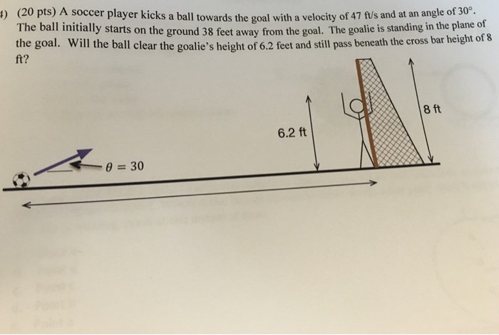 Solved A soccer player kicks a ball towards the goal with a | Chegg.com