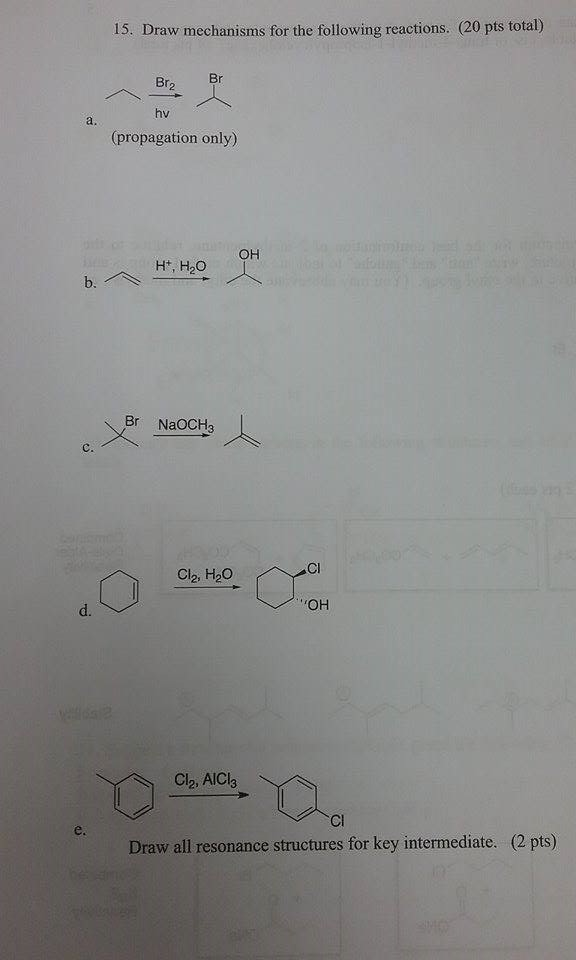 Solved Draw mechanisms for the following reactions. Draw | Chegg.com
