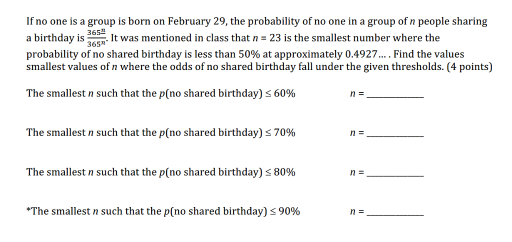Solved If no one is a group is born on February 29, the | Chegg.com