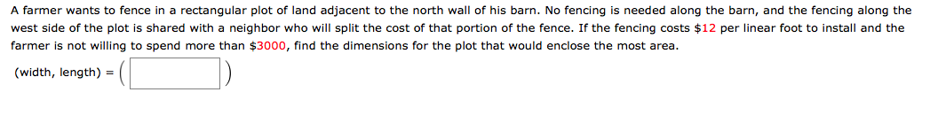 Solved A farmer wants to fence in a rectangular plot of | Chegg.com