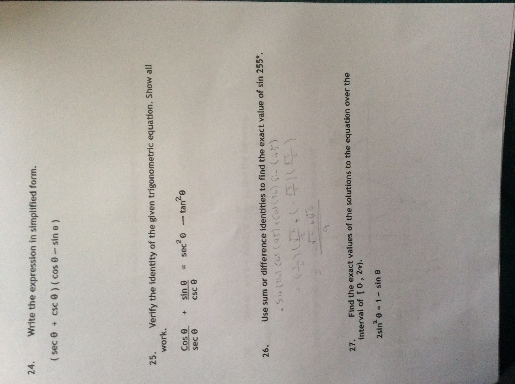 Solved Write the expression In simplified form (sec theta + | Chegg.com
