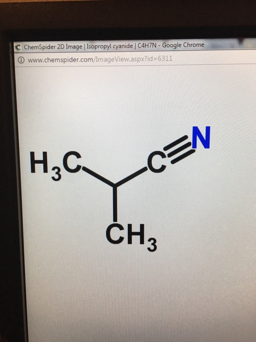 Solved C ChemSpider 2D Image l Isopropyl cyanide IC4H7N | Chegg.com
